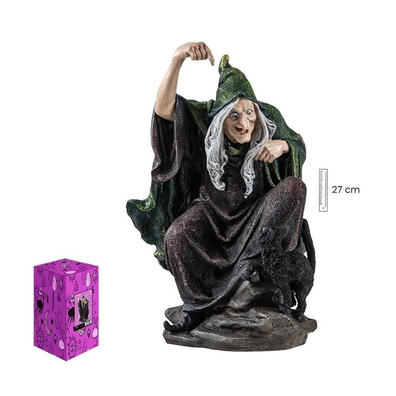 Bruja con Gato Negro 26 cm | Tienda Esotérica Changó