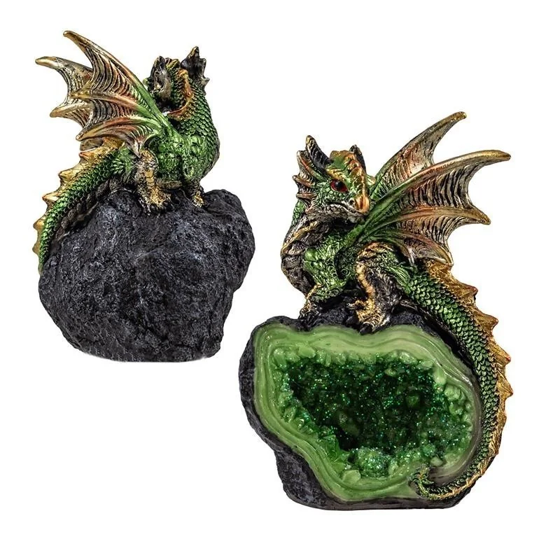 Dragón sobre Geoda Verde 11 cm | Tienda Esotérica Changó