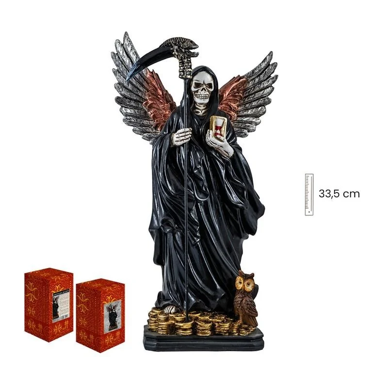 Santa Muerte Negra con Alas 30 cm | Tienda Esotérica Changó