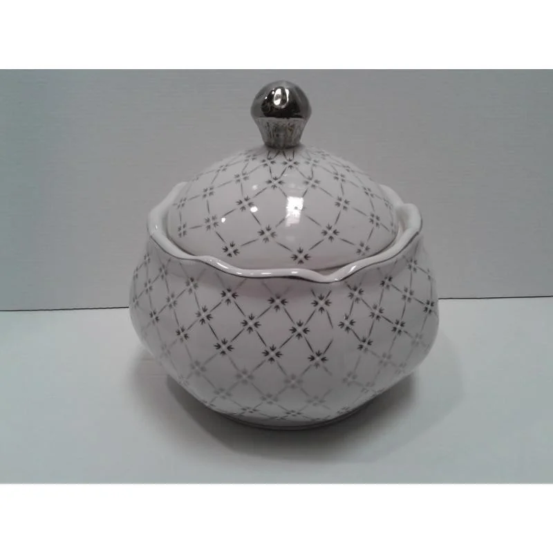 Sopera Bombonera Obatala 22 x 22 cm (Motivo Blanco - Plateado) | Tienda ...